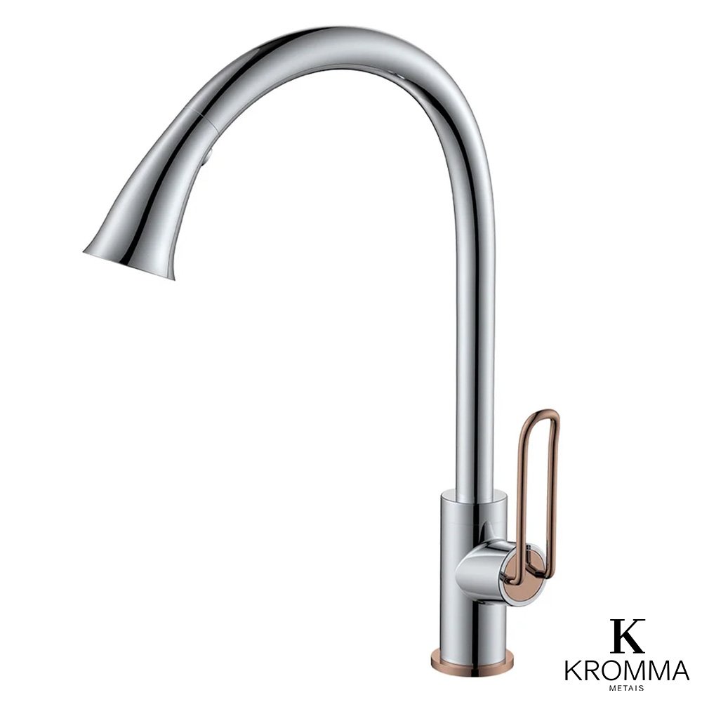Misturador Cozinha Rose Gold e Cromado | KR020