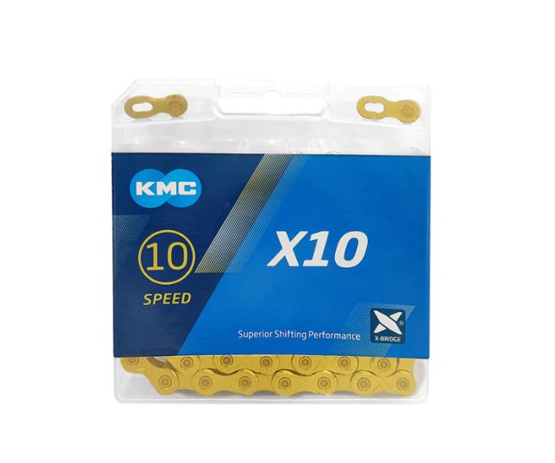 CORRENTE KMC 10V X10 TI-DOURADA 116 ELOS | GUENOA APETRECHOS