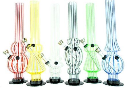 BONG ACRÍLICO 26CM CORES LISTRADO | Tabacaria Trevo