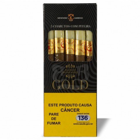 CIGARRILHA ALONSO MENENDEZ GOLD ORIGINAL C/ PITEIRA C/5 | Tabacaria Trevo