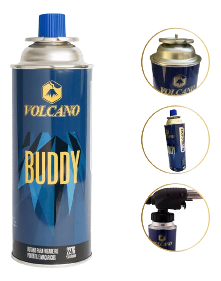 GAS BUTANO VOLCANO BUDDY OK 227G | Tabacaria Trevo