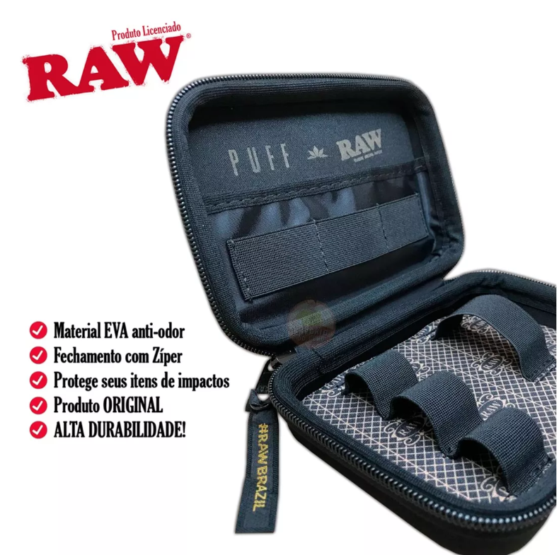 CASE PUFF LIFE CLASSIC COLLAB RAW PRETA | Tabacaria Trevo
