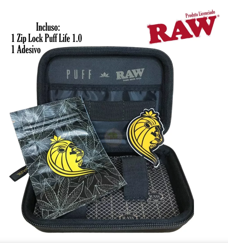 CASE PUFF LIFE CLASSIC COLLAB RAW PRETA | Tabacaria Trevo