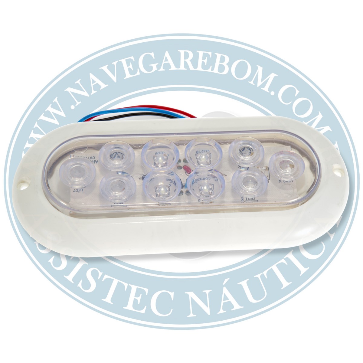 LUMINÁRIA DE CABINE COM 10 LEDS BRANCOS | Assistec Nautica - Navegarebom