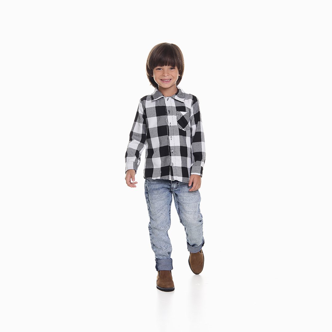 CAMISA JUNINA XADREZ PRETA | MARCHINHA STORE