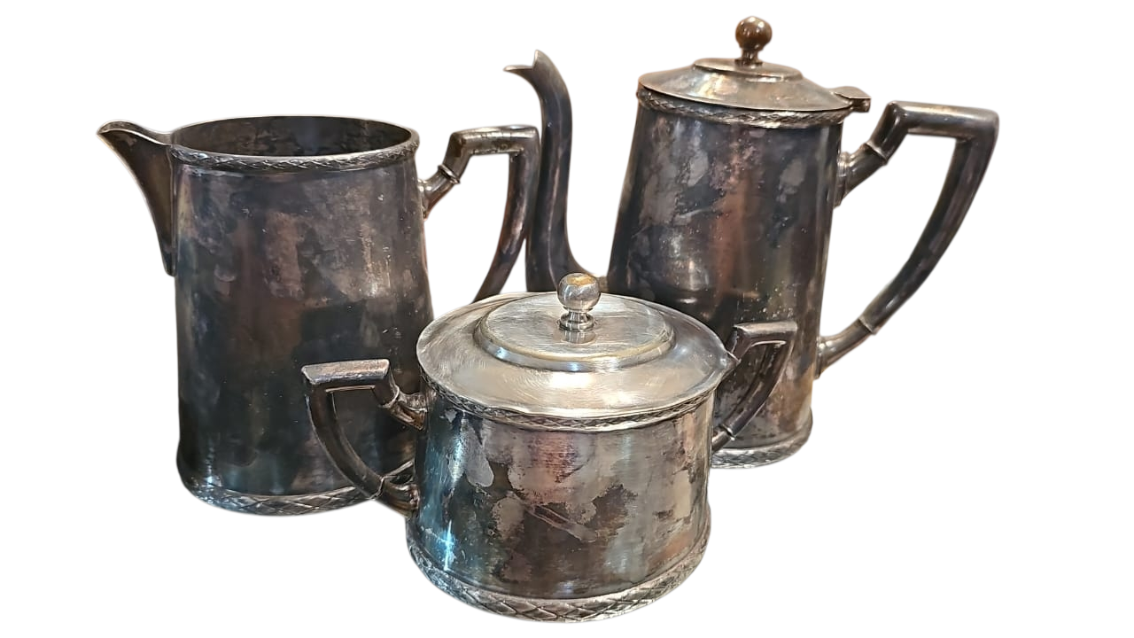 Conjunto belíssimo, espessurado a prata Wolff | Pescadores de Relíquias