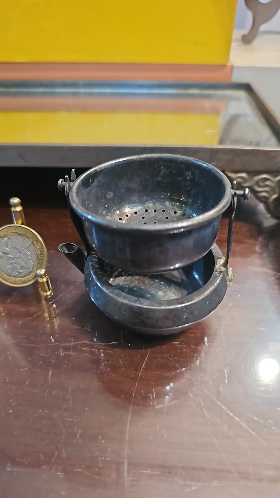 Coador de chá espessurado a prata Wolff | Pescadores de Relíquias