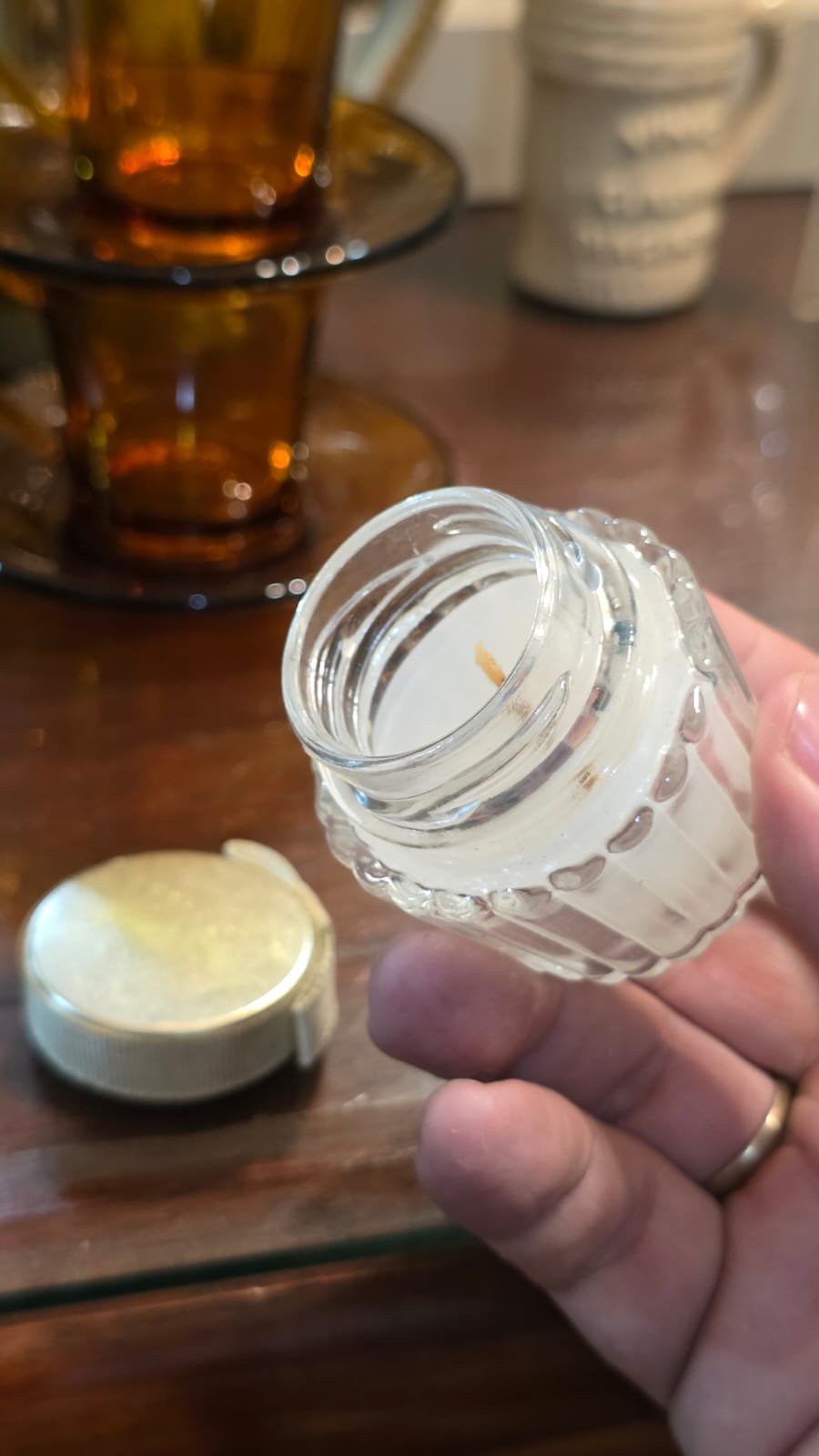 Pote de vidro Castiçal com vela | Pescadores de Relíquias