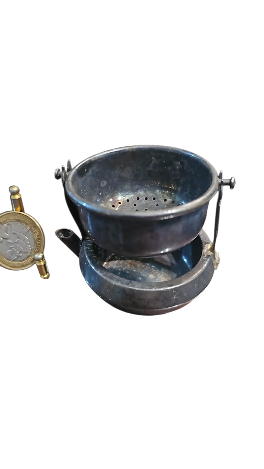 Coador de chá espessurado a prata Wolff | Pescadores de Relíquias