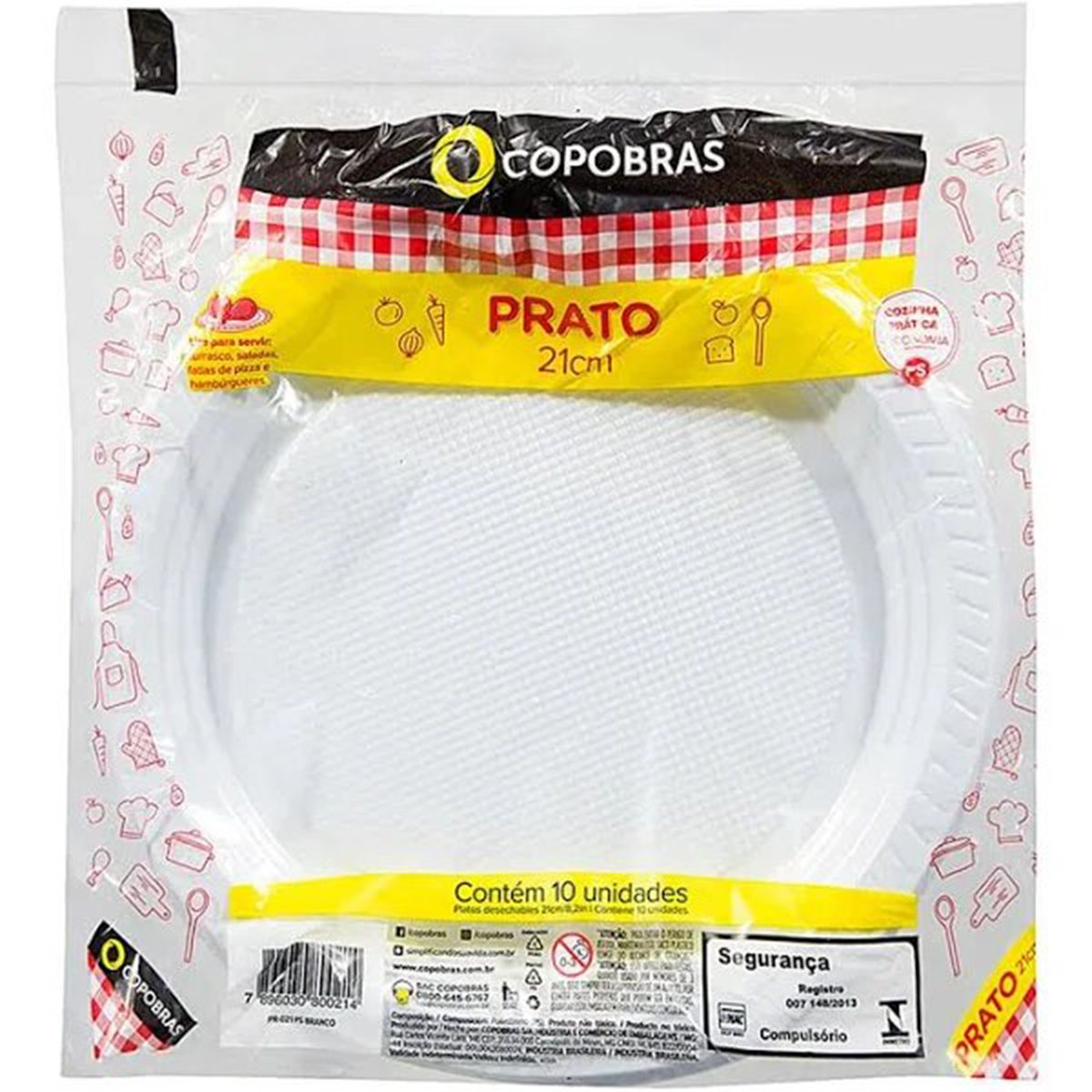 PRATO DESCARTAVEL COPOBRAS 21CM | PLASTMIX