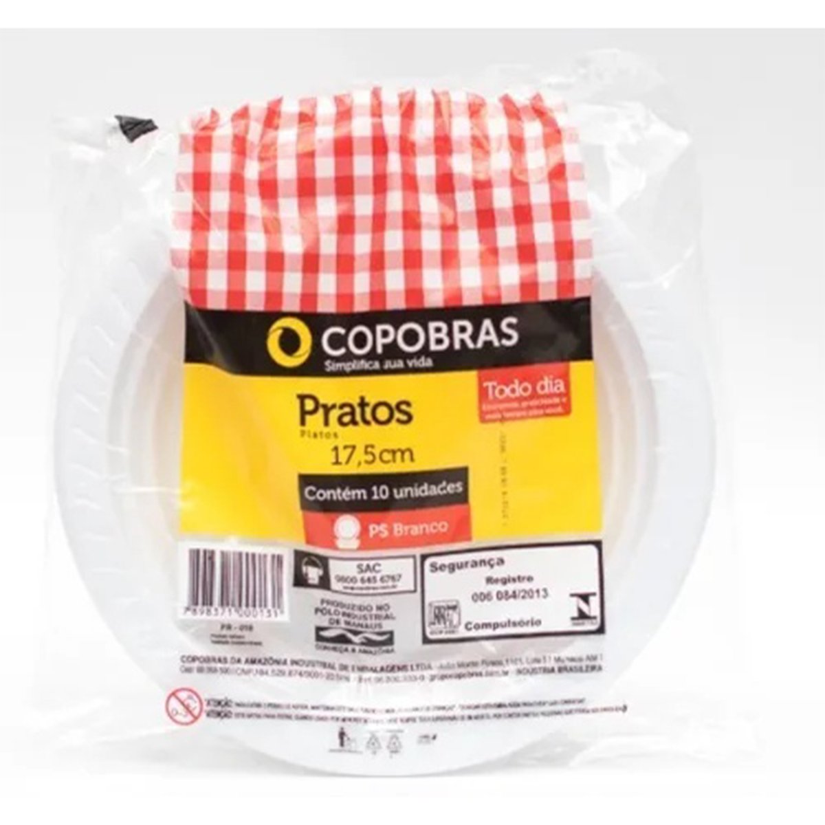PRATO DESCARTAVEL PR-18 COPOBRAS 17,5 CM | PLASTMIX