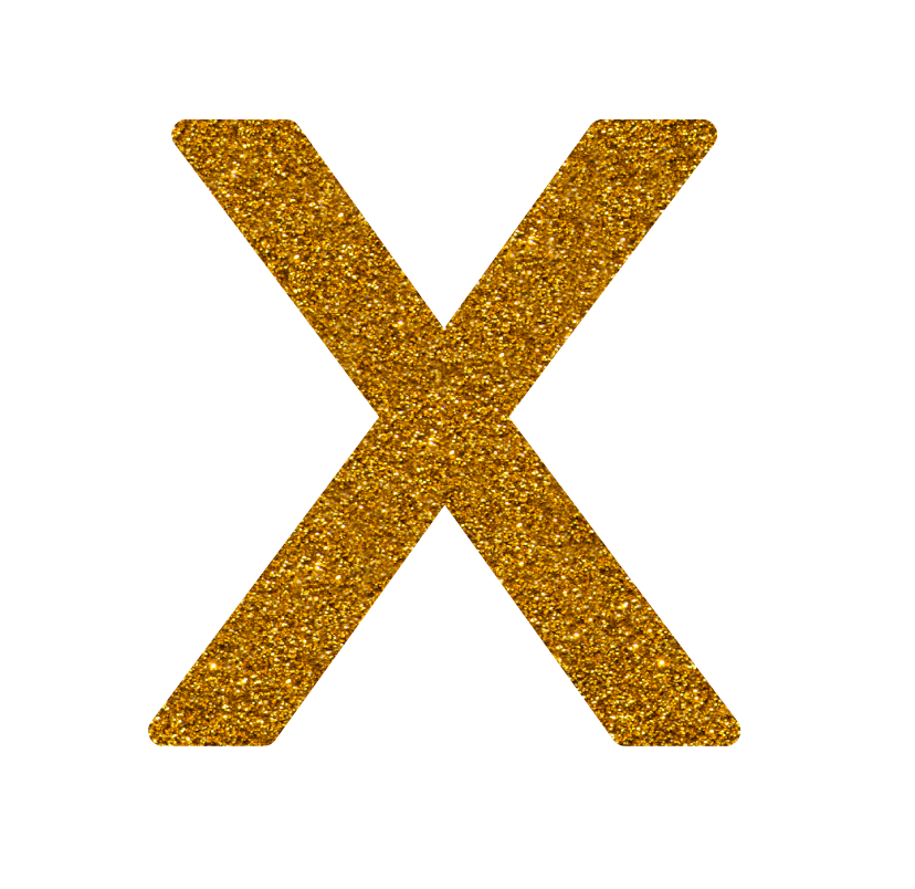 LETRA DE EVA “X” COM GLITTER 1UN 13,3CM ROSA CLARO 2MM