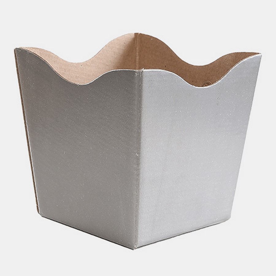 CACHEPÔ QUADRADO PAPEL 1UN 9X8,5CM PRATA | CACHEPO HALLEY | Lojas Linna