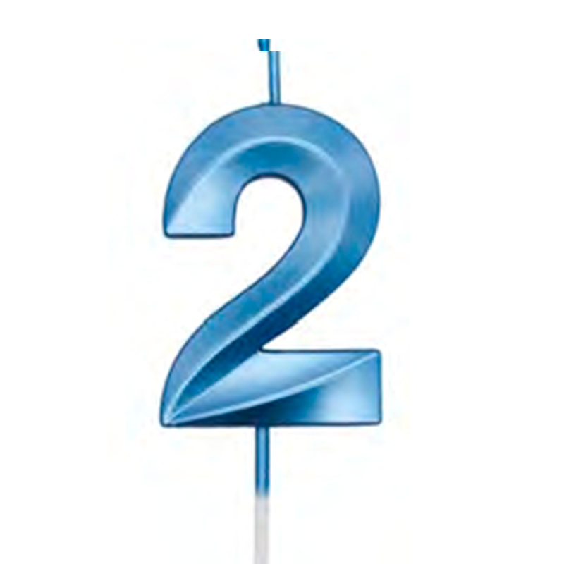 VELA NUMERAL MINI DESIGN PEROLIZADA N°2 - 5CM - 1UN | VELA NUMERAL ...