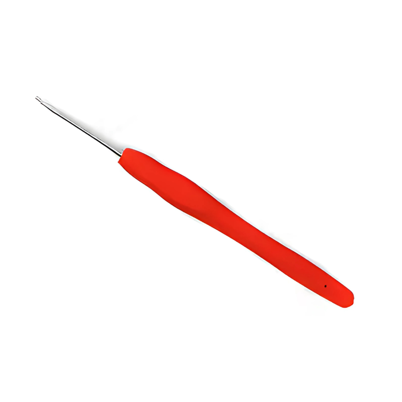 AGULHA DE CROCHÊ ALUMÍNIO COM CABO DE SILICONE - 2MM - VERDE - 1UN