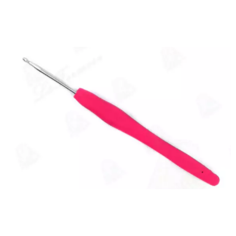 AGULHA DE CROCHÊ ALUMÍNIO COM CABO DE SILICONE - 2.5MM - LARANJA - 1UN